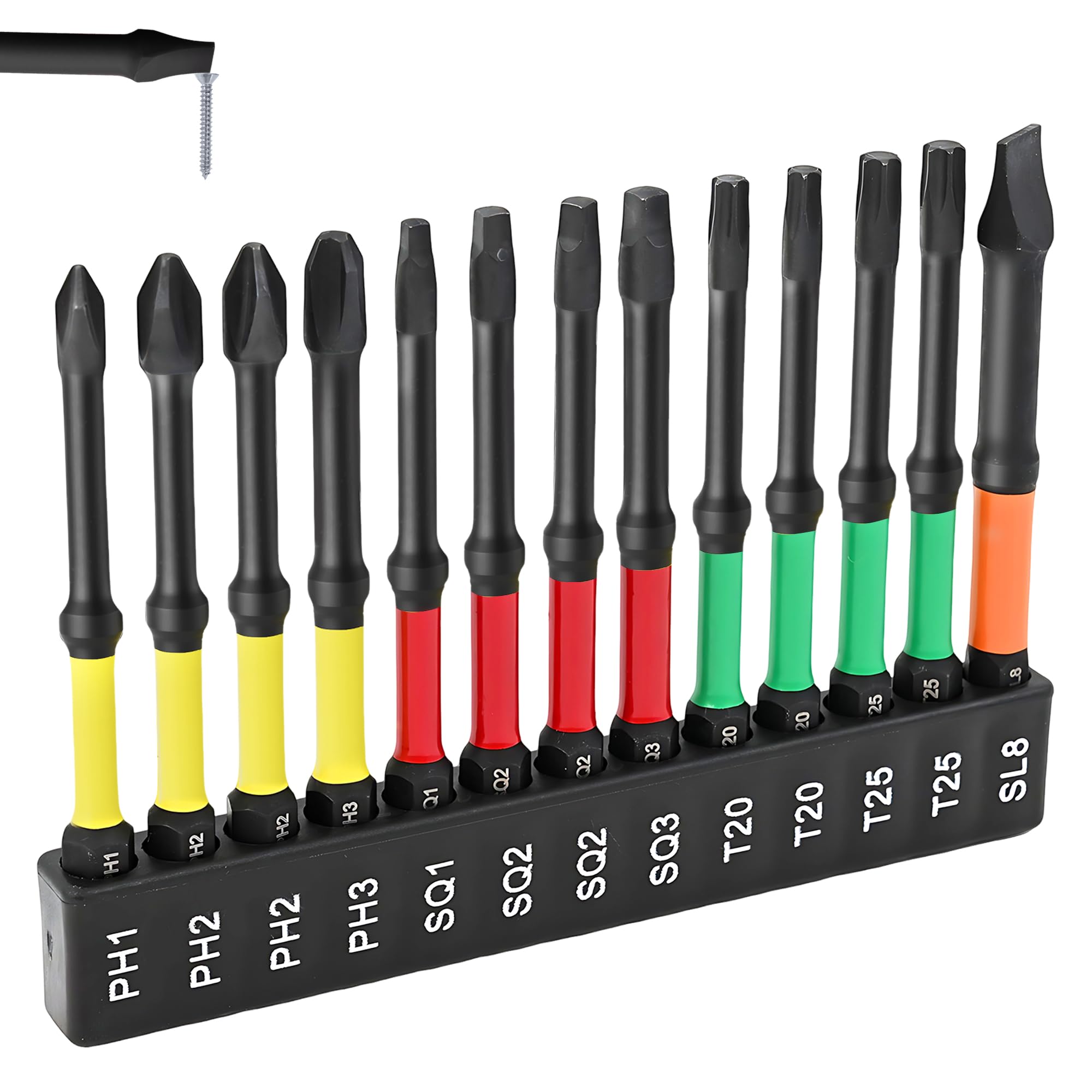 Snapklik.com : Magnetic Screwdriver Drill Bit Set, 13Pcs Impact Driver ...