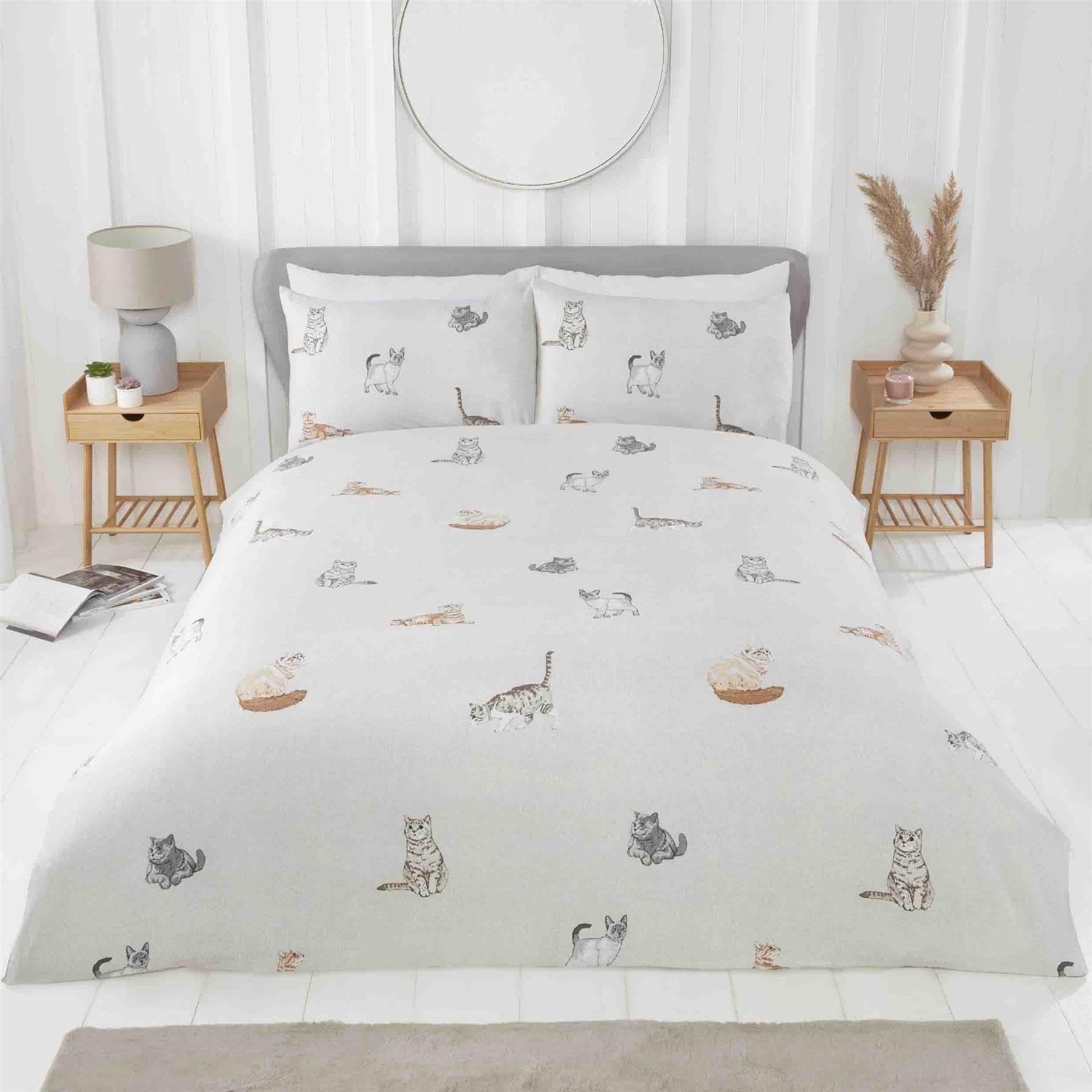 Rapport Home Cats Bedding Set - Purrfect Microfibre 180TC Reversible ...