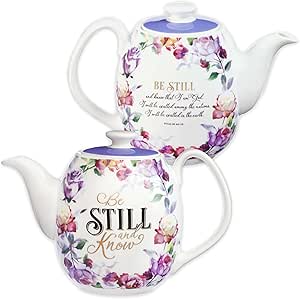 Amazon.com | Christian Art Gifts Women's White Ceramic Teapot for One ...