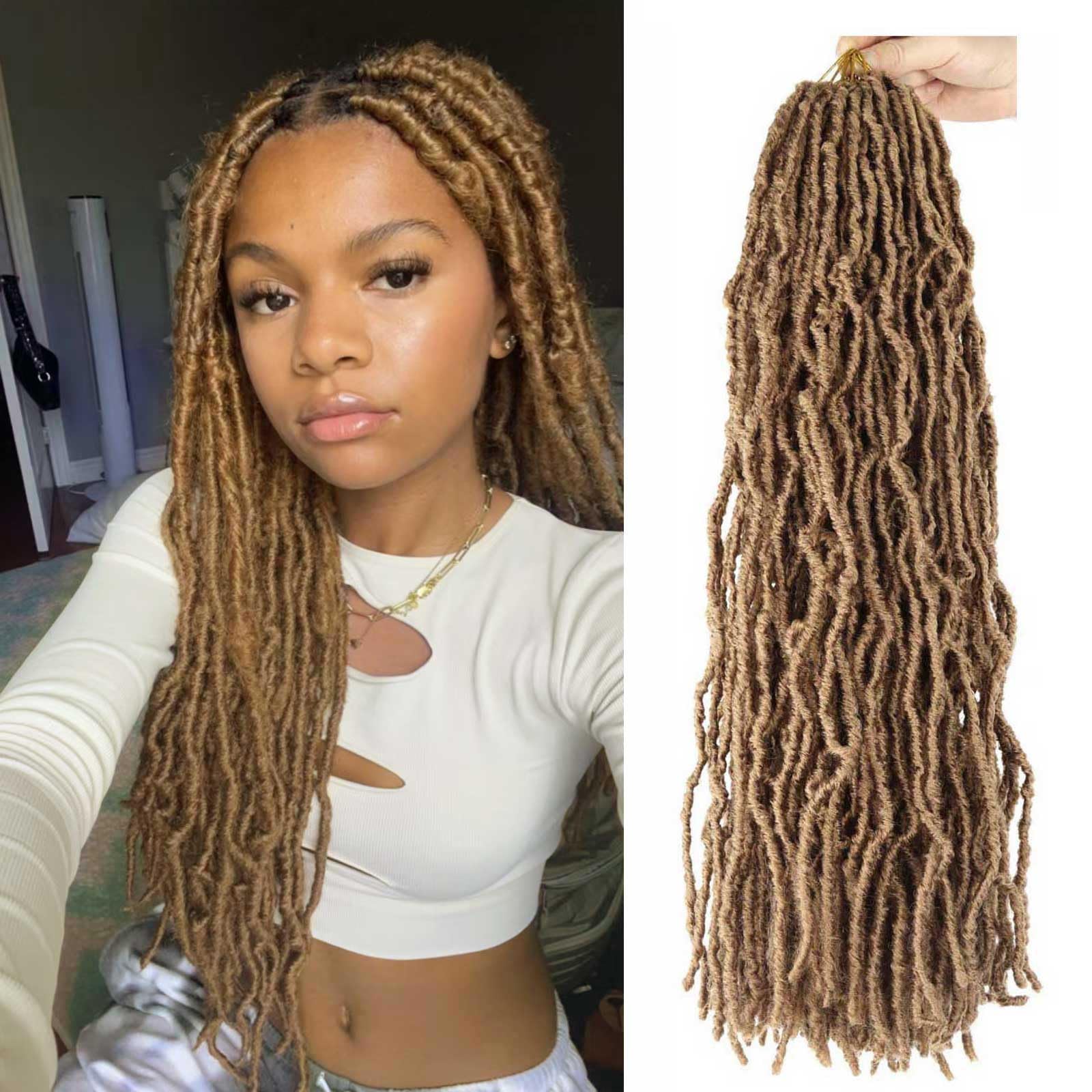 Snapklik.com : 8 Packs Soft Faux Locs Crochet Hair 18 Inch For ...