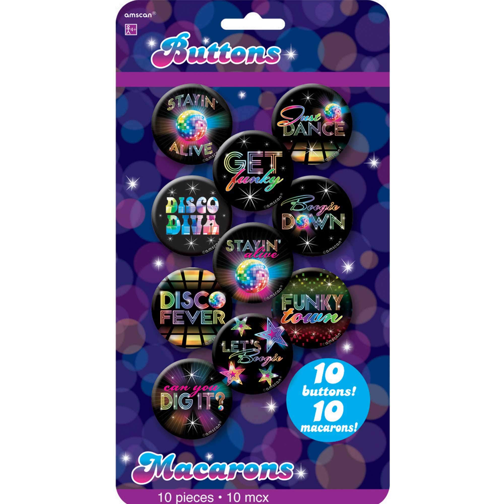 Amazon.com: Retro Groovy 70's Buttons - 1.69" x 1.69" (Pack of 10 ...