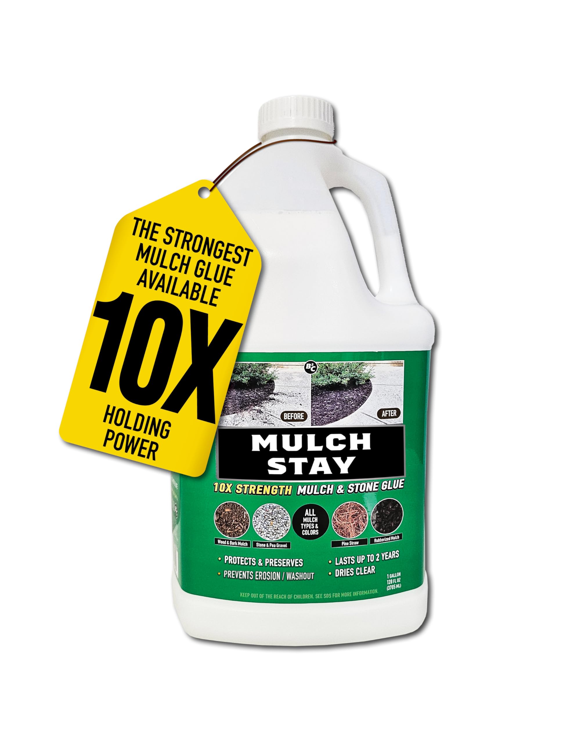 Amazon.com: MULCH STAY Mulch Glue, Stone Glue & Preservative for ...