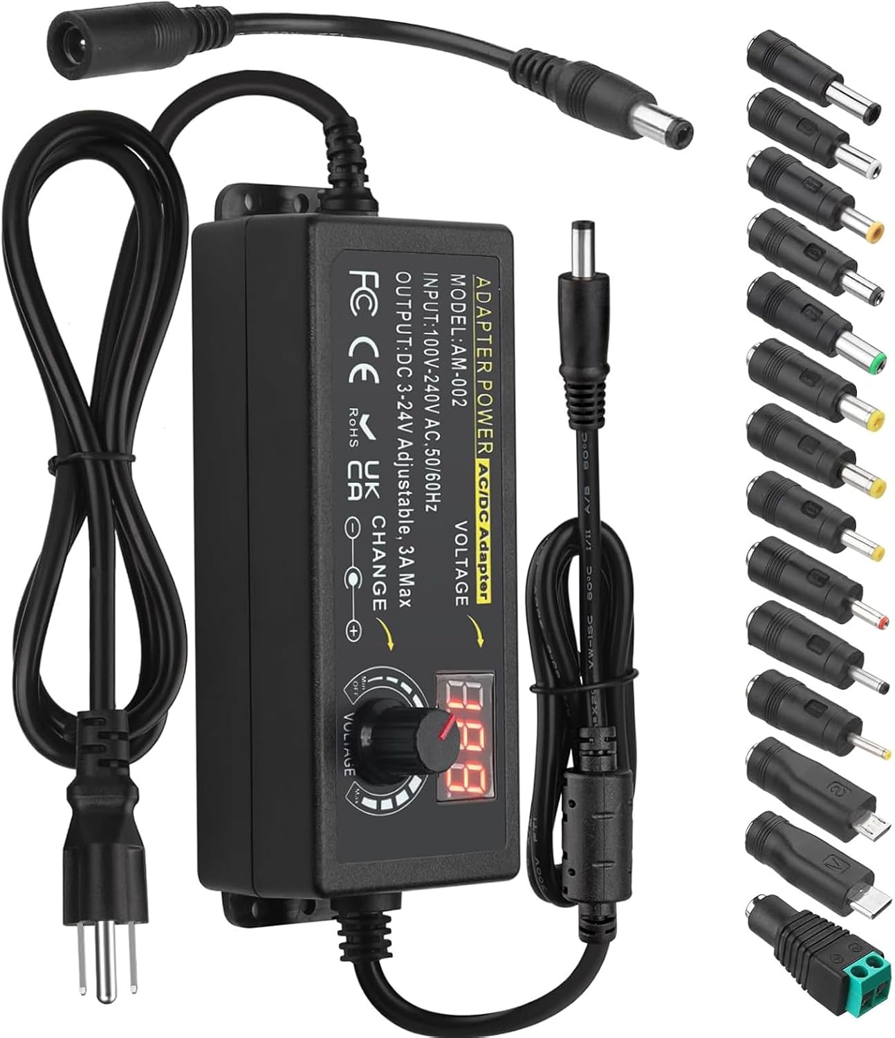 Amazon.com: Adjustable Power Adapter, Auplf 3V ~ 24V 3A 72W Universal ...