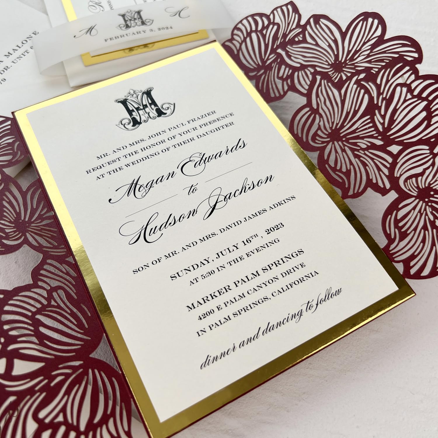 Monogram Wedding Invitation Card