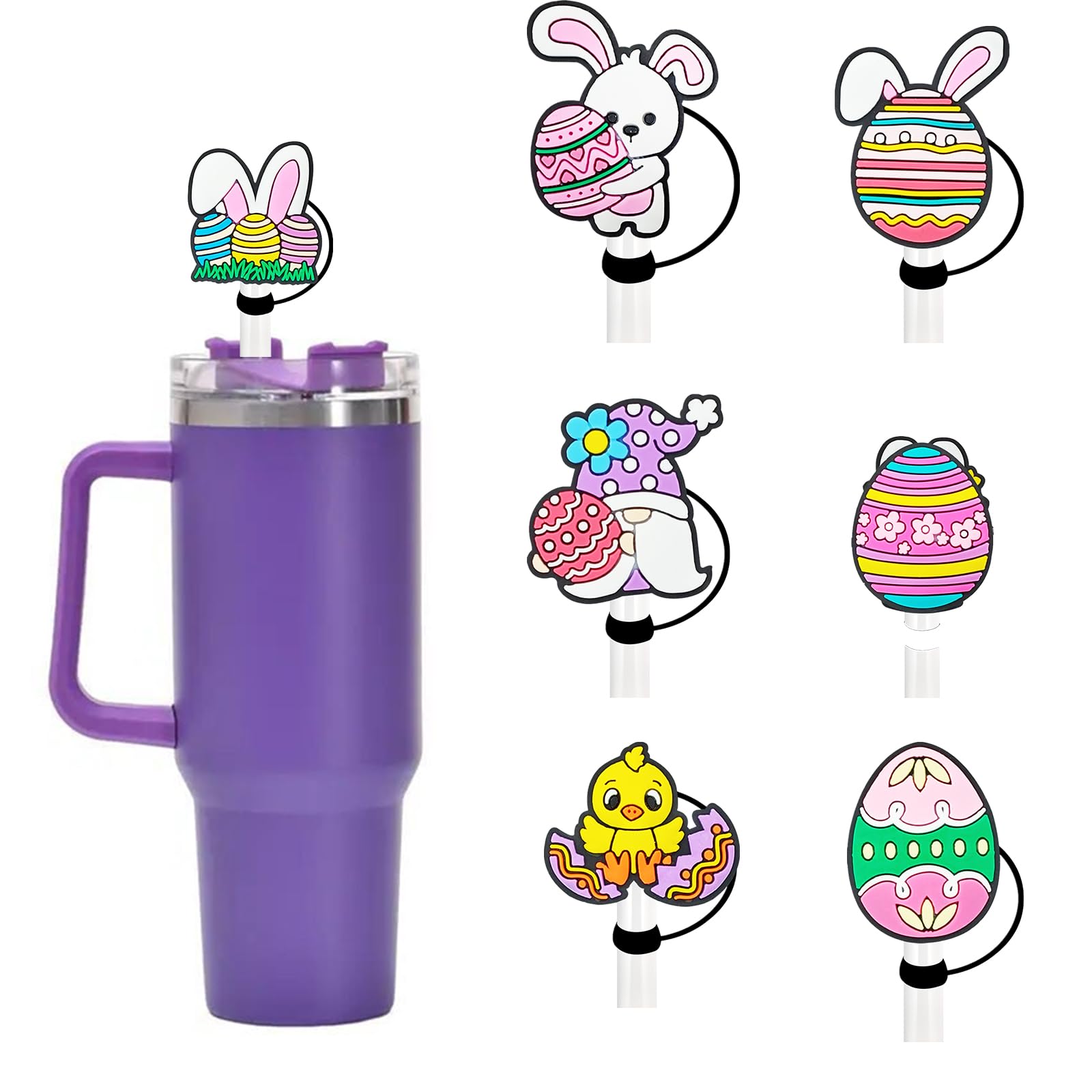 Amazon.com: 7pcs Easter Straw Cover Cap for Stanley Cup 10mm Silicone ...