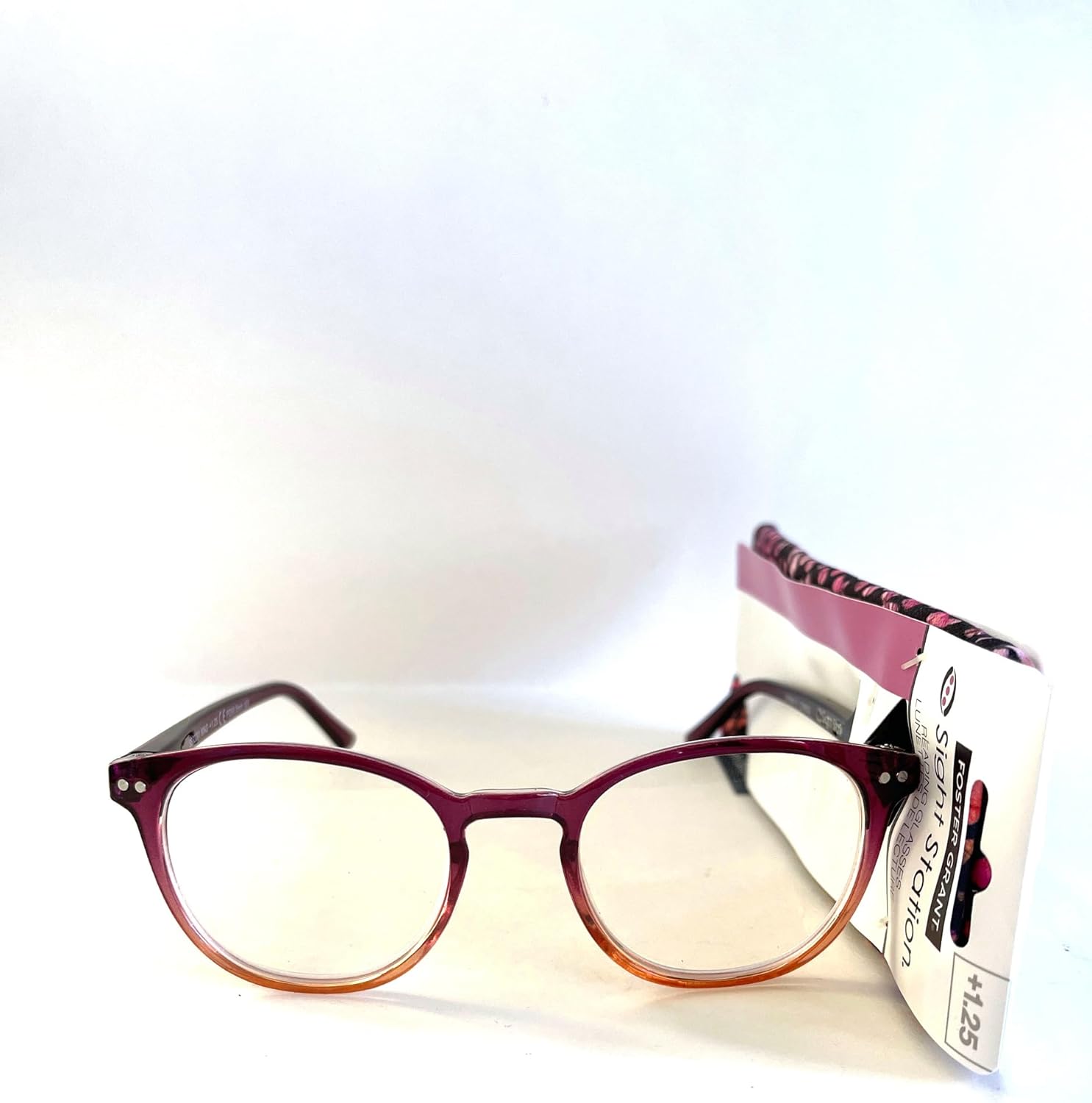 Amazon.com: Foster Grant Reading Glasses Sight Station Round Magenta ...