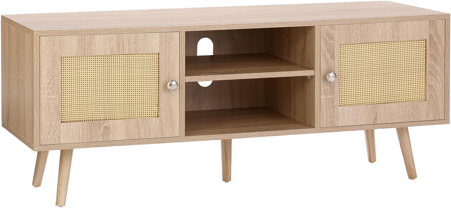 Amazon.com: SUPERJARE Boho TV Stand for 65 Inch TV, Entertainment ...