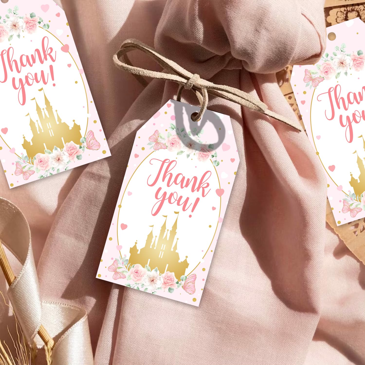Princess Thank You Labels Floral Princess Baby Shower Printable Favor