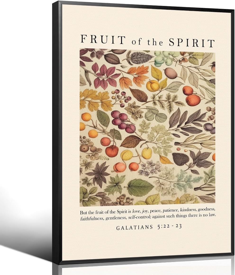 Amazon.com: Fruit of The Spirit Canvas Wall Art, Christian Bible Verse ...