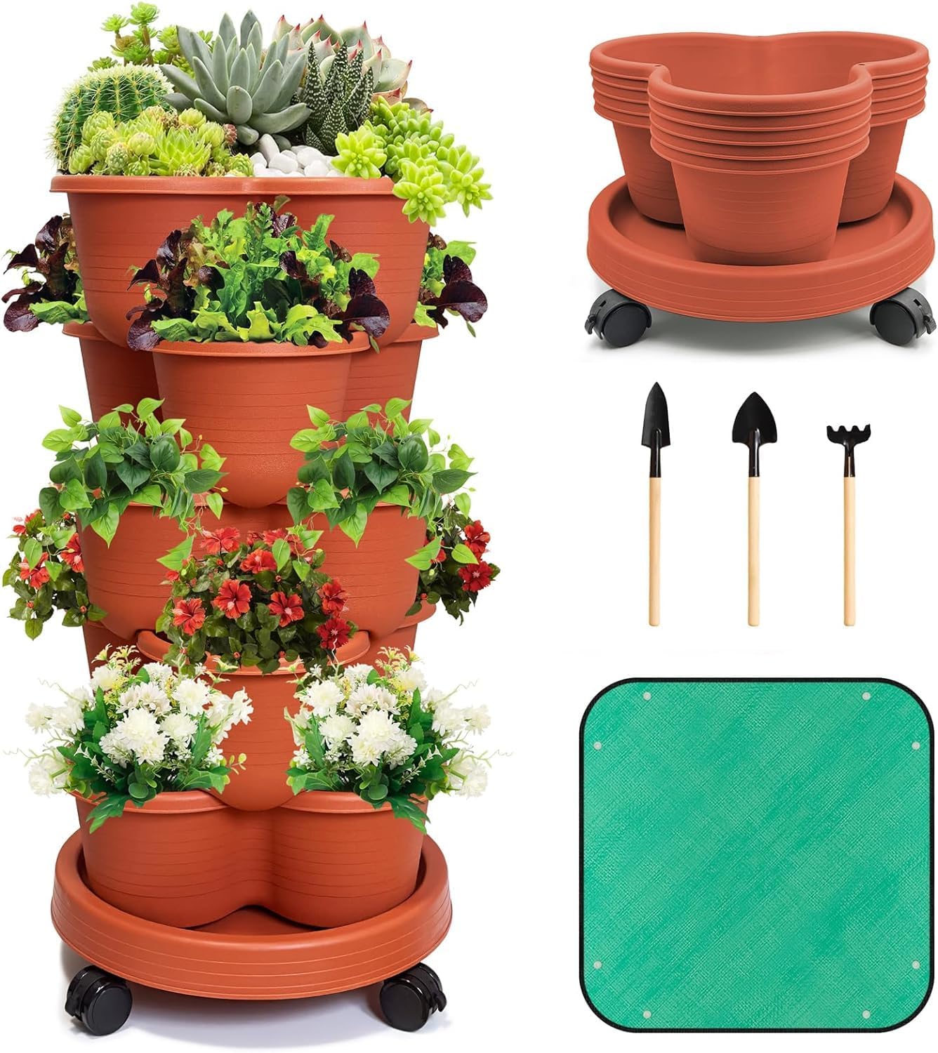 Amazon.com: 5-Tier Stackable Planter, Vertical Garden Planter for ...