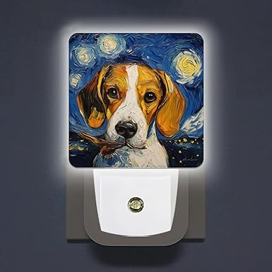 Lights by Night Decorative LED Night Light,Starry Night Beagle Hound ...
