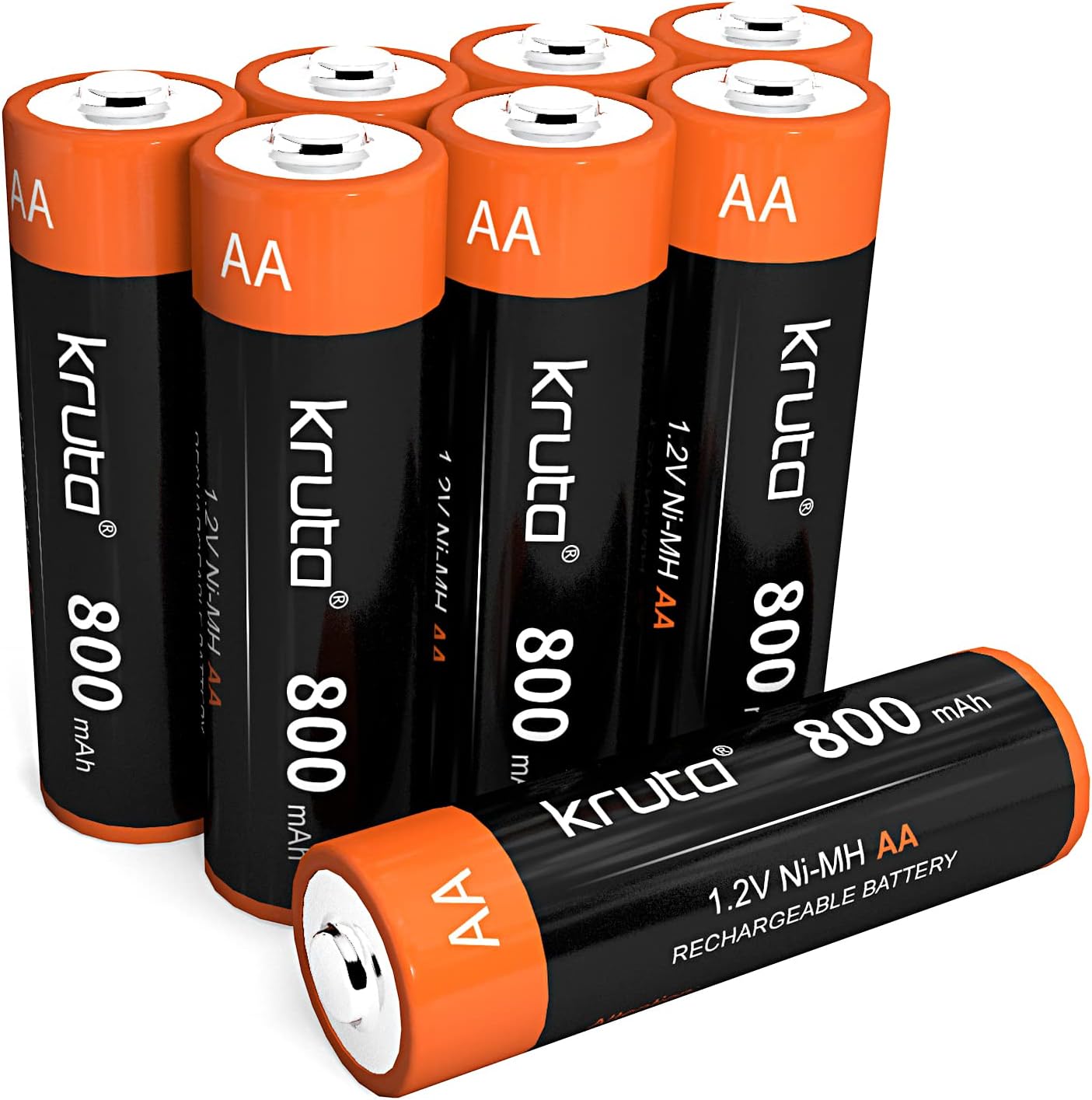 Kruta NiMH Rechargeable AA Batteries, 1.2V 800mAh Rechargeable AA Solar ...