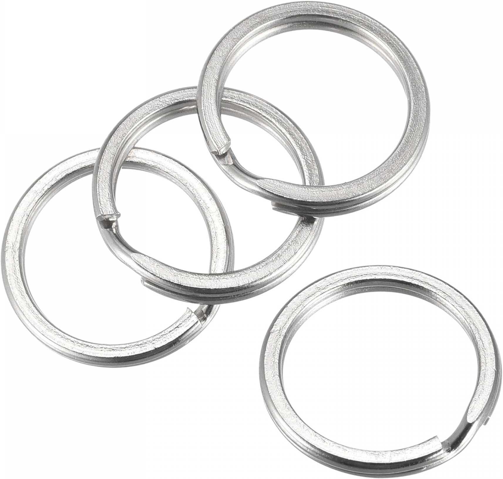 VEIWO 200 PCS Round Key Rings, Sturdy Nickel Plated Metal O Rings Split ...