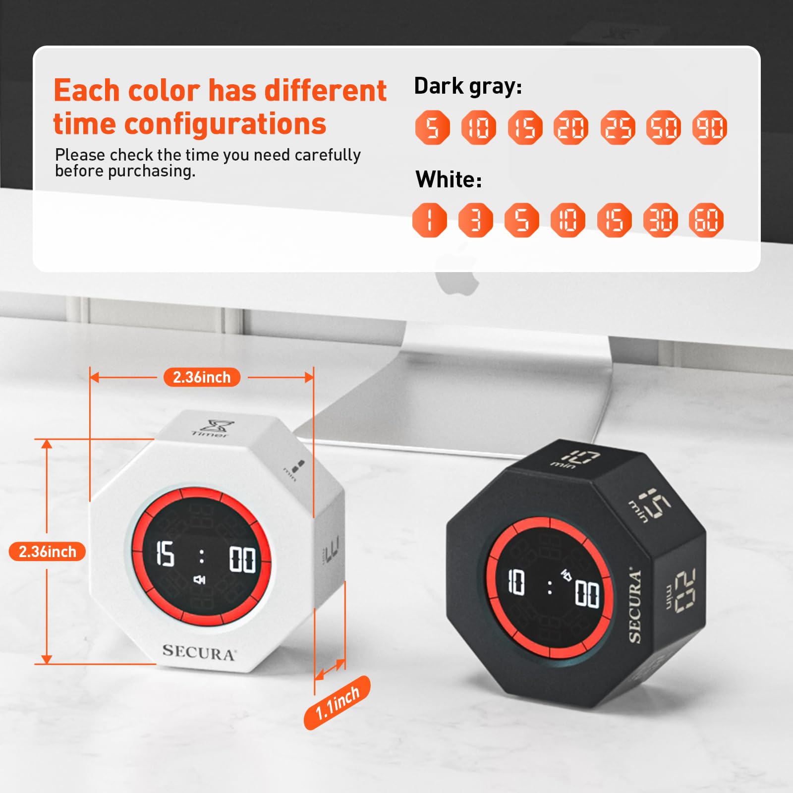 Snapklik.com : Secura Pomodoro Timer, Rotating Cube Time Tracker, Flip ...
