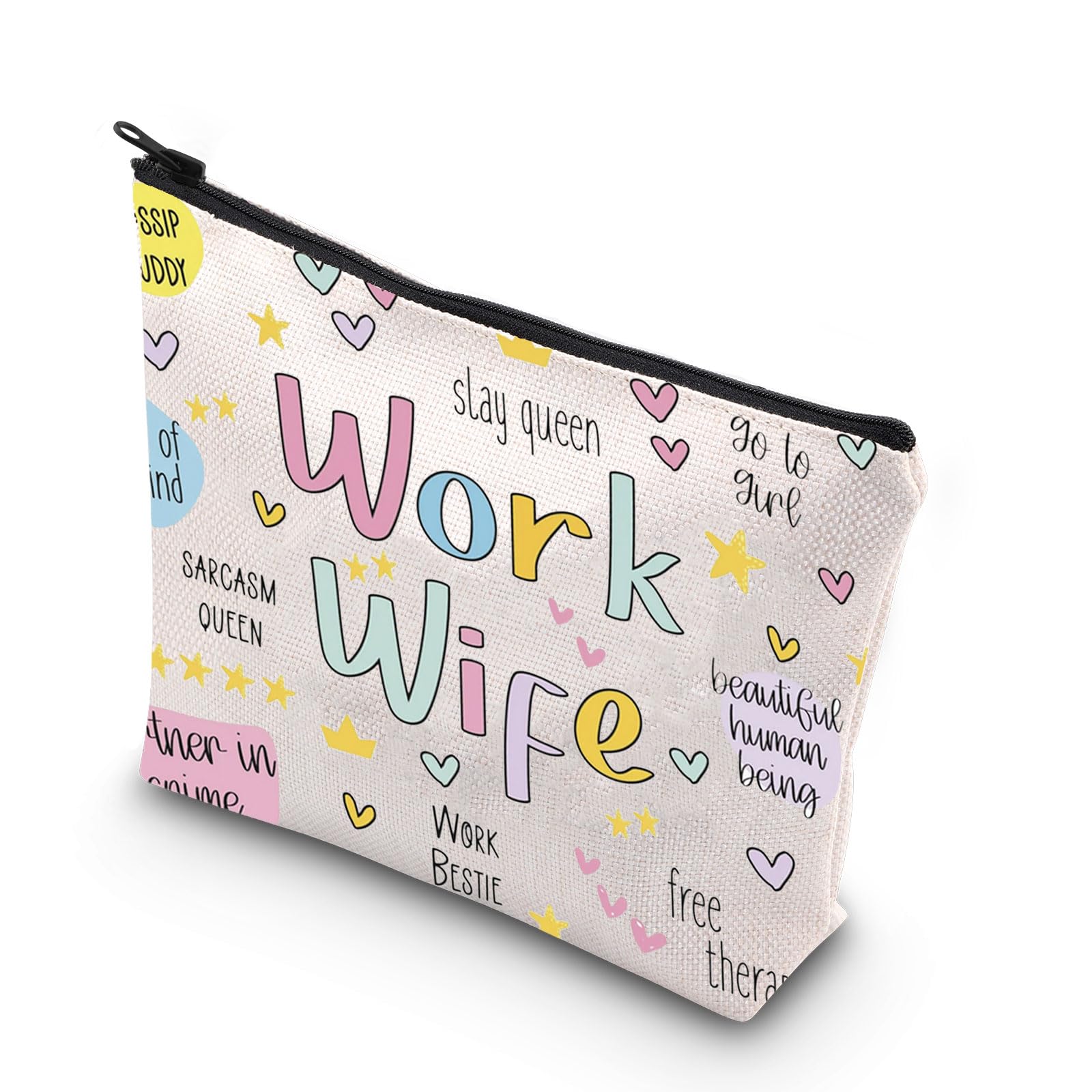 KUIYAI Work Wife Gift Work Best Friend Gift Work Bestie Gift Work Wife Zipper Pouch Makeup Bag ...
