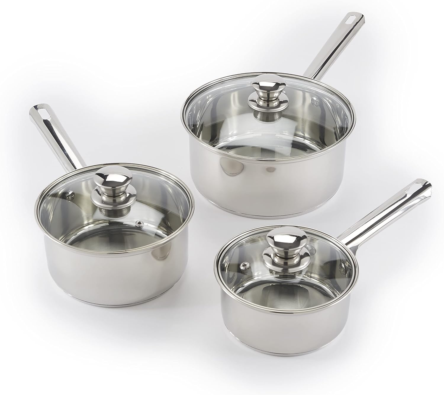Amazon.com: The Lakeside Collection Sauce Pan Set - Stainless Steel ...