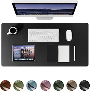 Amazon.com : YSAGi Dual-Sided Leather Desk Pad, Office Desk Mat, PU ...
