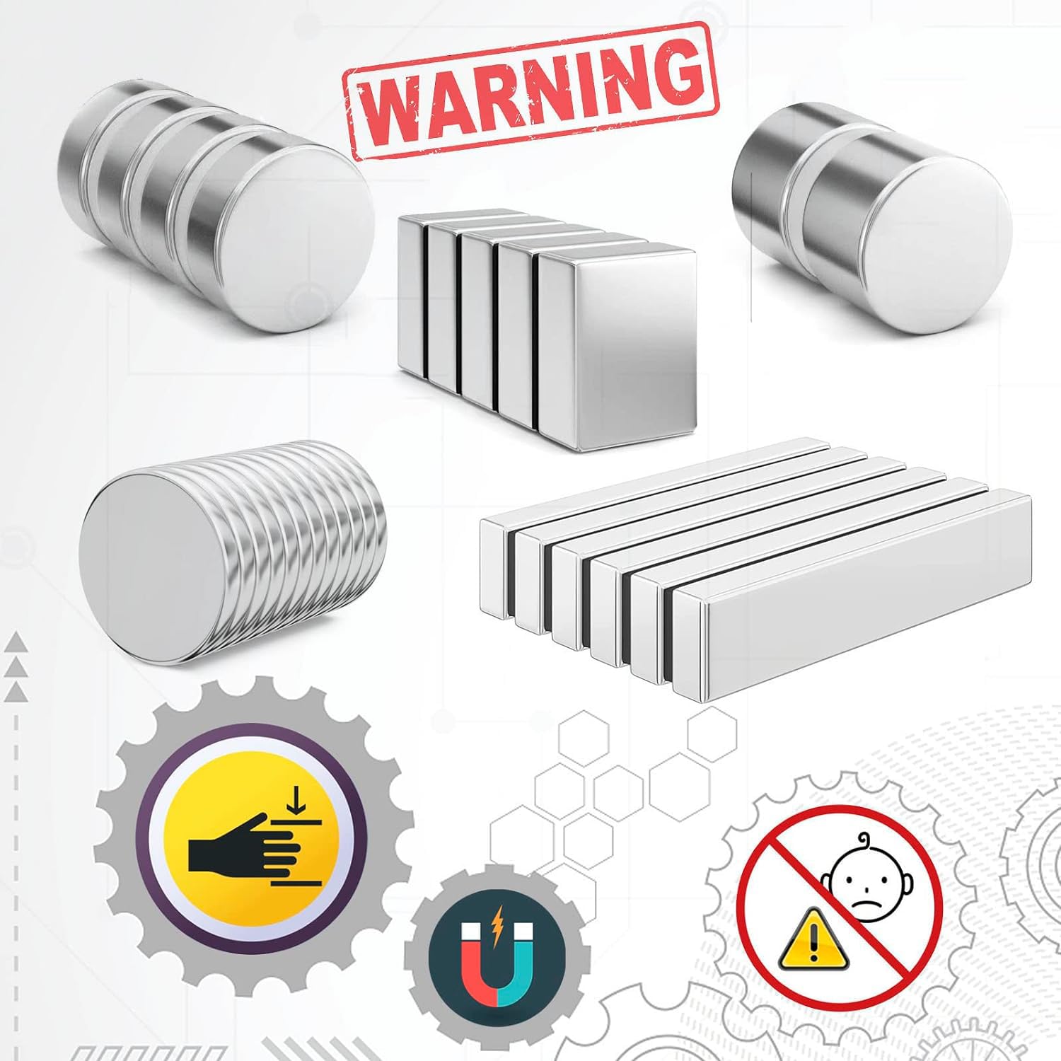 Snapklik.com : Neodymium Disc Magnets Thick Rare Earth Magnets Round ...