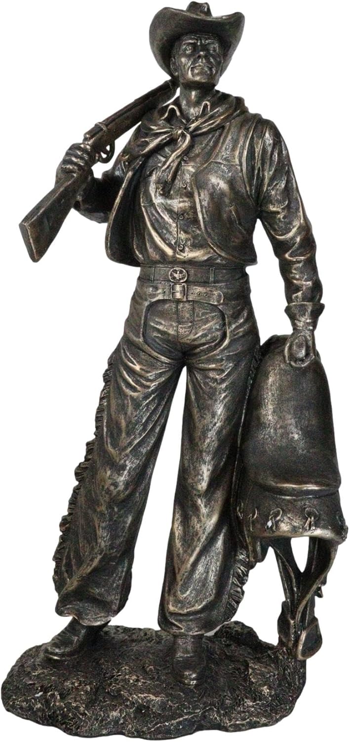 Amazon.com: Ebros Gift Rustic Western Cowboy with Hat Carrying Rifle ...