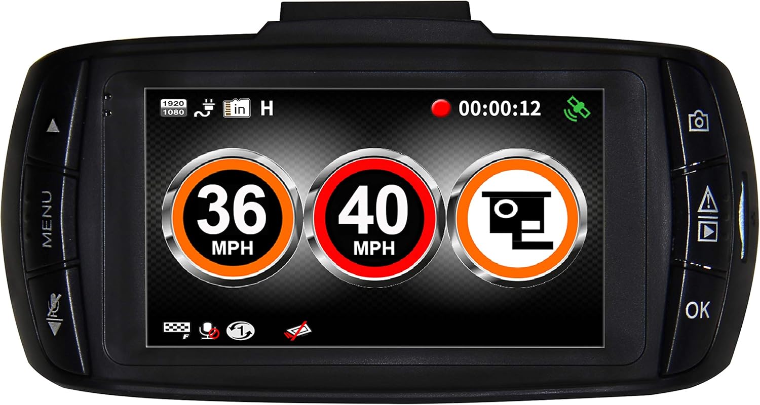 Aguri DX1000 Dash Cam and Speed Camera Detector with 1296 Super HD ...