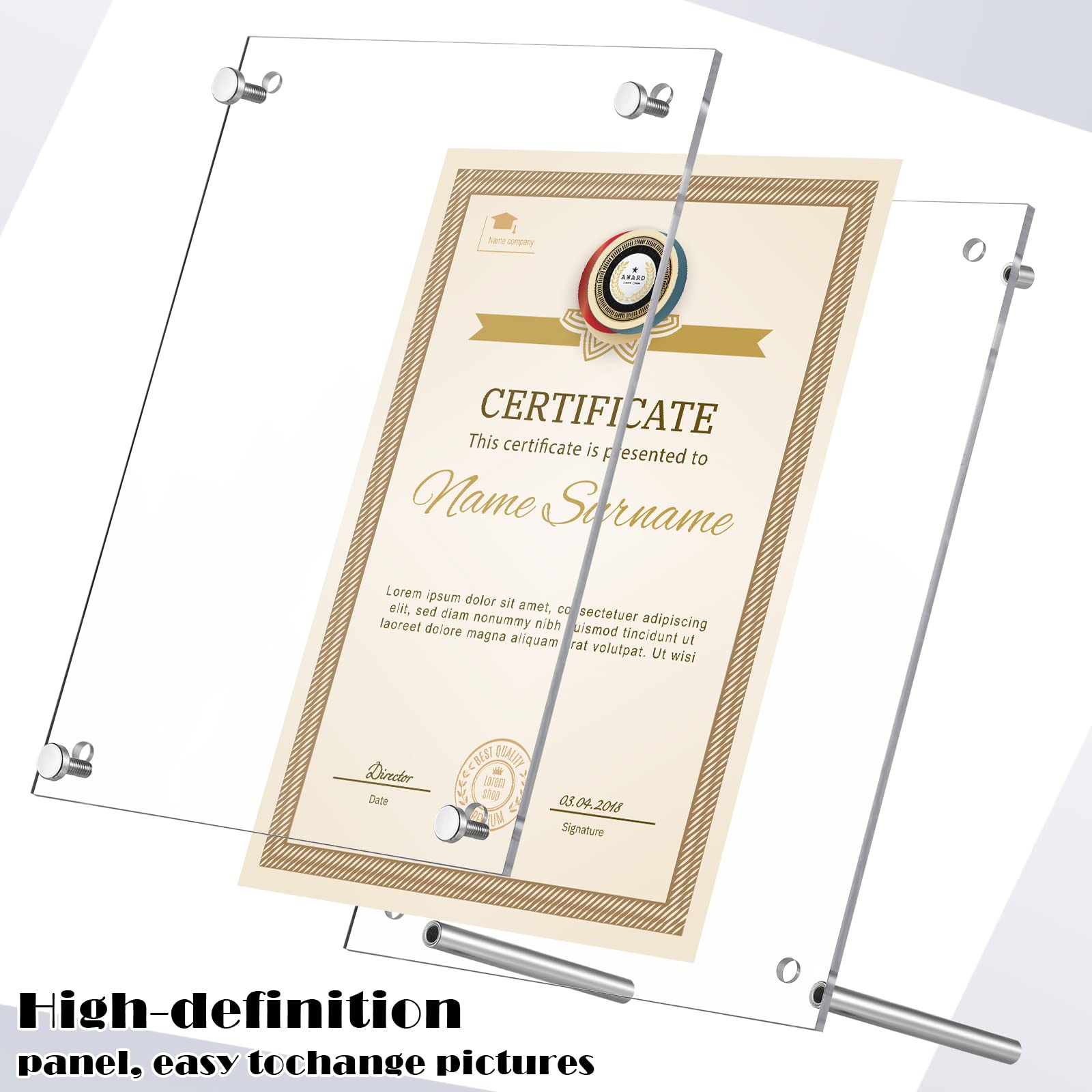 10 Pieces Clear Acrylic Picture Frames Acrylic Photo Frame Desktop ...