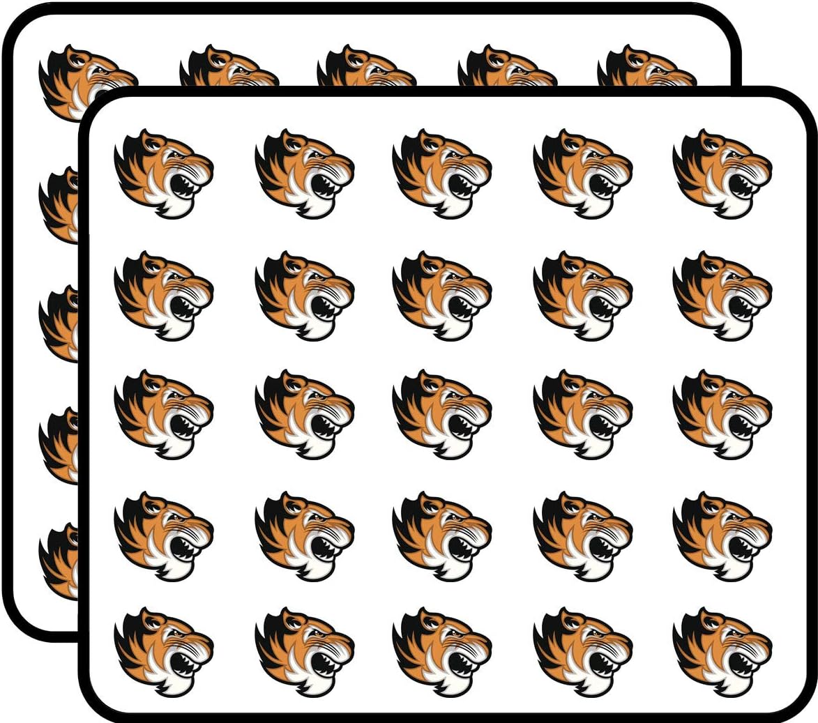 Amazon.com: 50 PCs Fierce Tiger School Mascot Cartoon Icon Logo 1 ...
