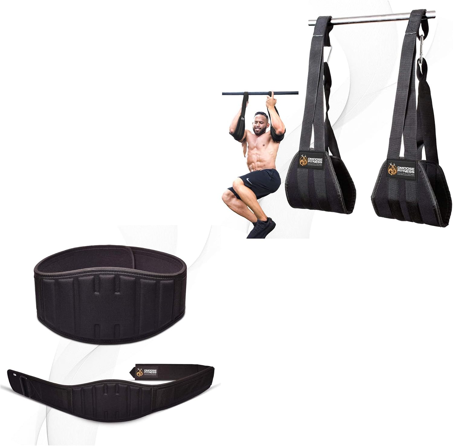 Amazon.com : ULTIMATE FITNESS EXERCISE BUNDLE - AB STRAPS BLACK AND ...