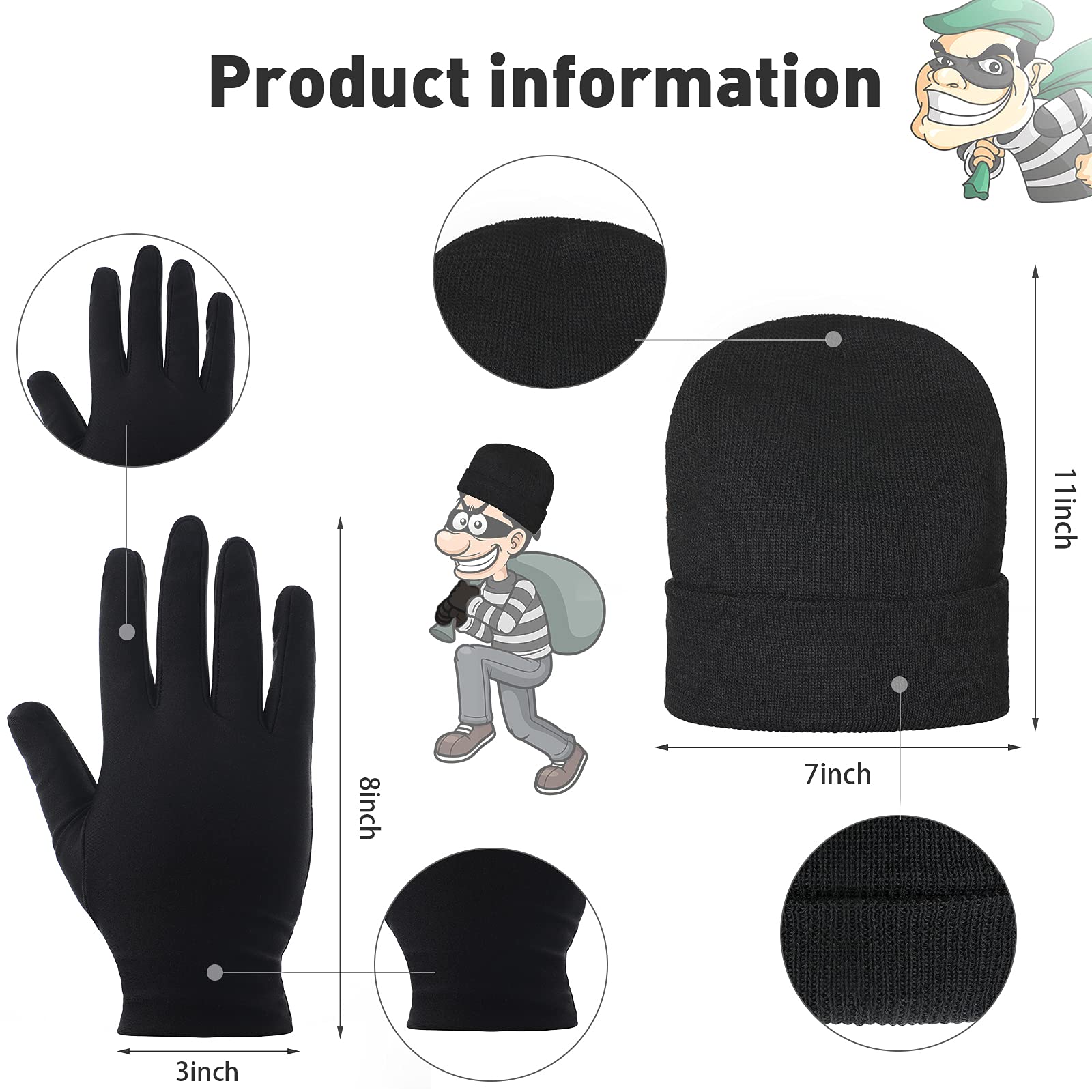 Snapklik.com : 22 Pcs Robber Costume Set Bank Include Dollar Sign Money ...
