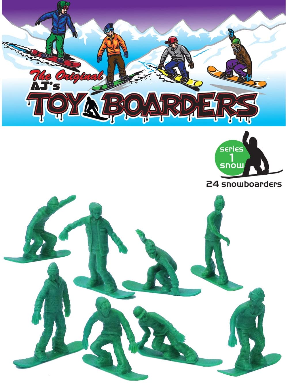 Amazon.com: Toy Boarders Series I Snow Figures Green 24 Pieces : Toys ...
