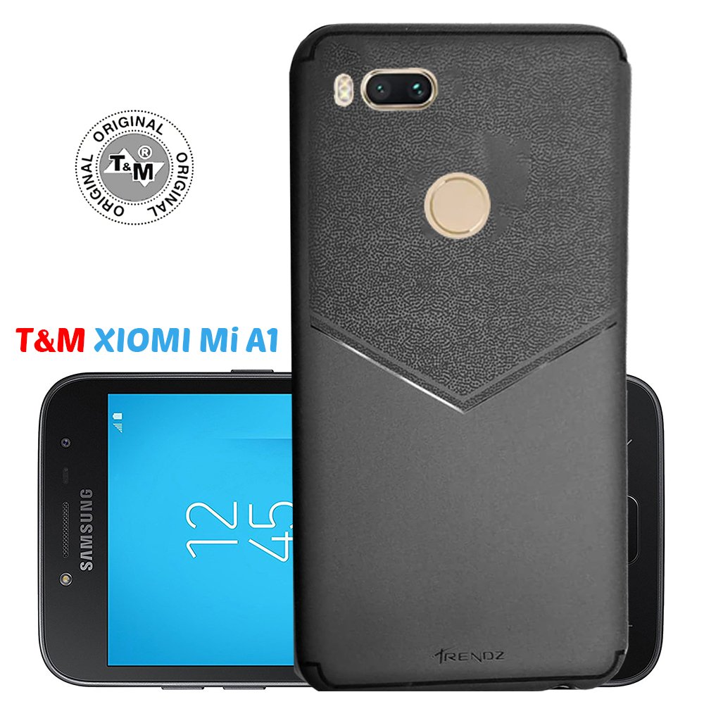 T&M® V Design Black Protection Premium Designed Soft Back Case Cover ...