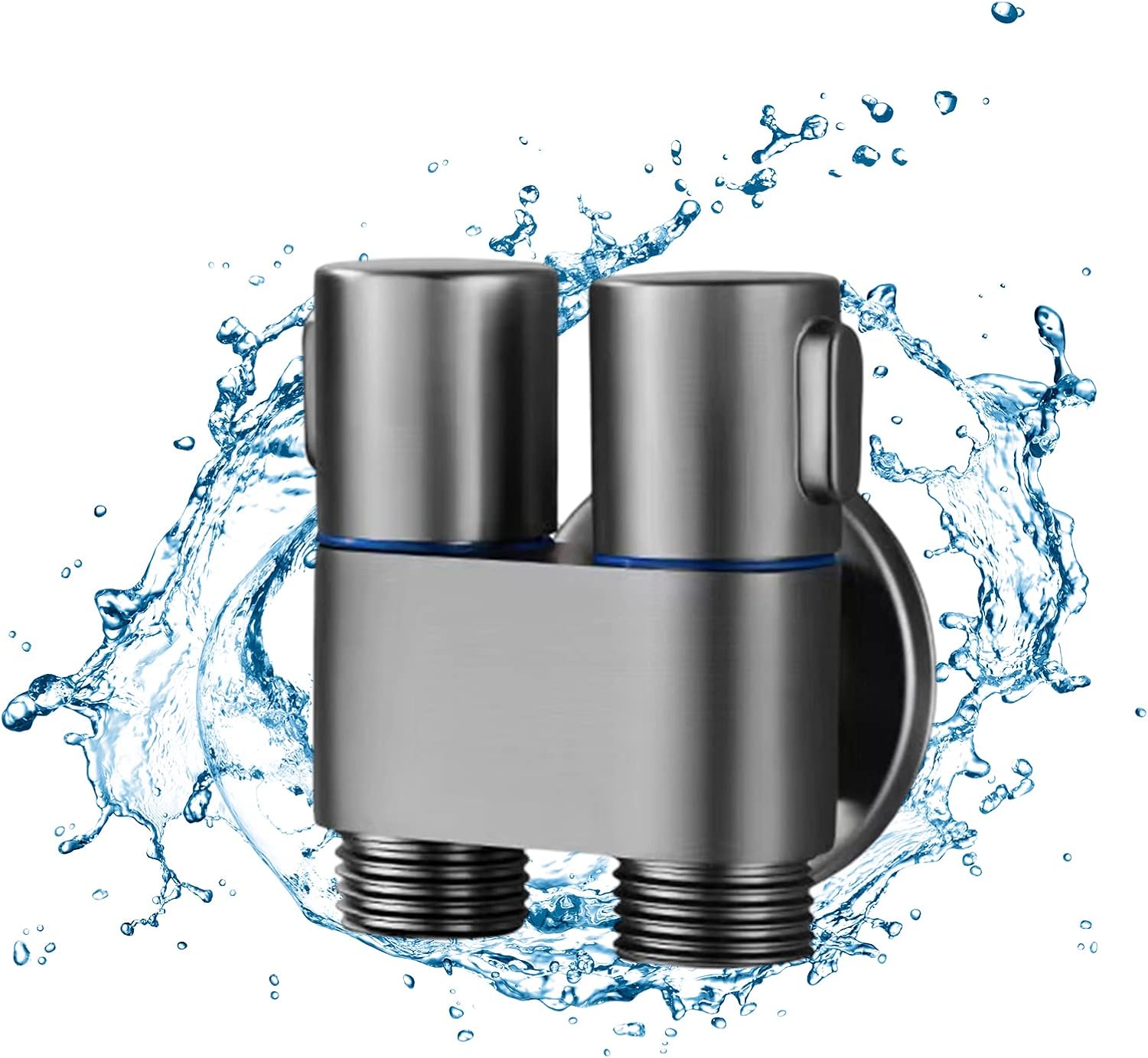 1-in-2-out Dual Control Valve, Bathroom Faucet with Pull Out Sprayer ...