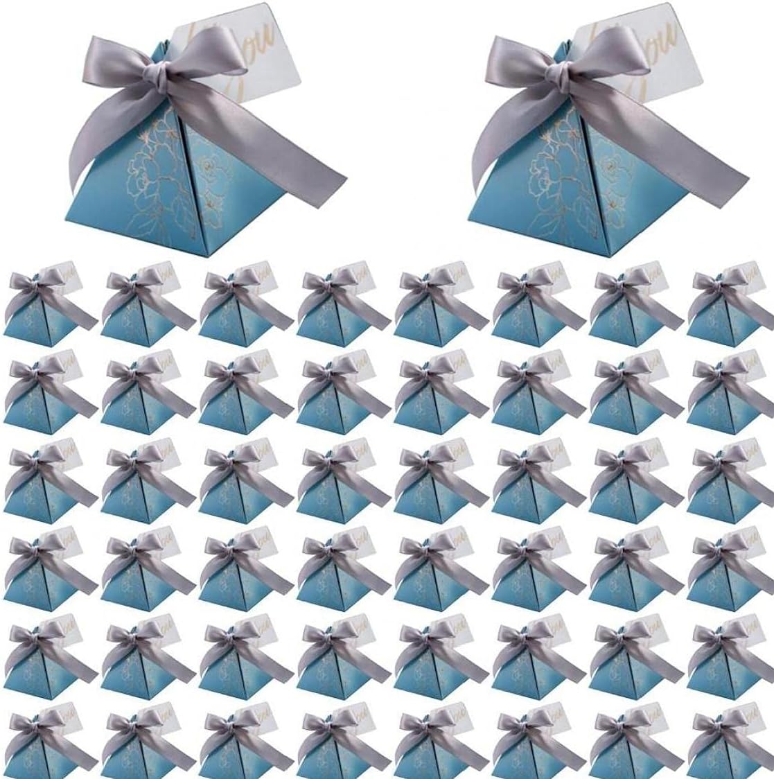 Amazon.com: 50pcs Triangular Pyramid Candy Box Wedding Favors and Gift ...