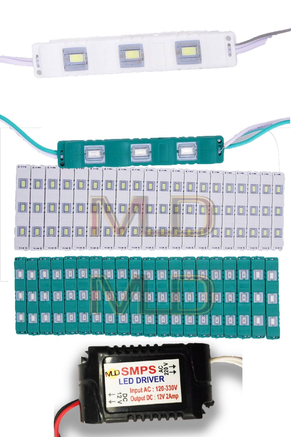 Buy MLD 3 LED strips 12V Waterproof 5630/5730 LED SMD Injection module ...