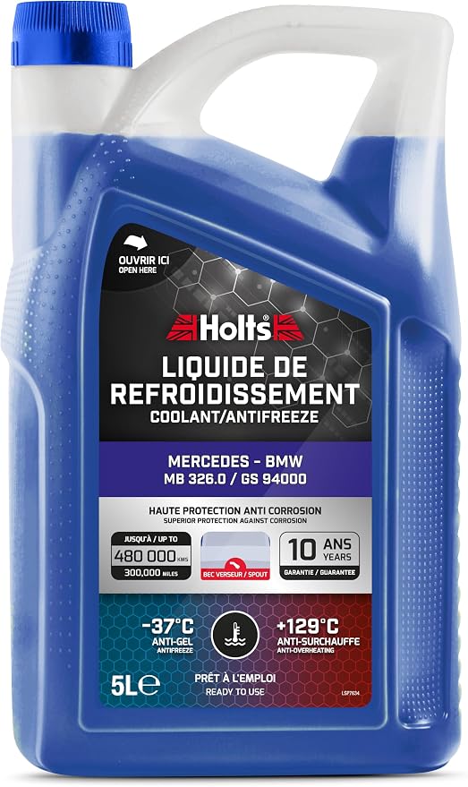 Holts HAFR0008B Antifreeze Coolant for Car Mercedes & BMW, 10-year 300k ...