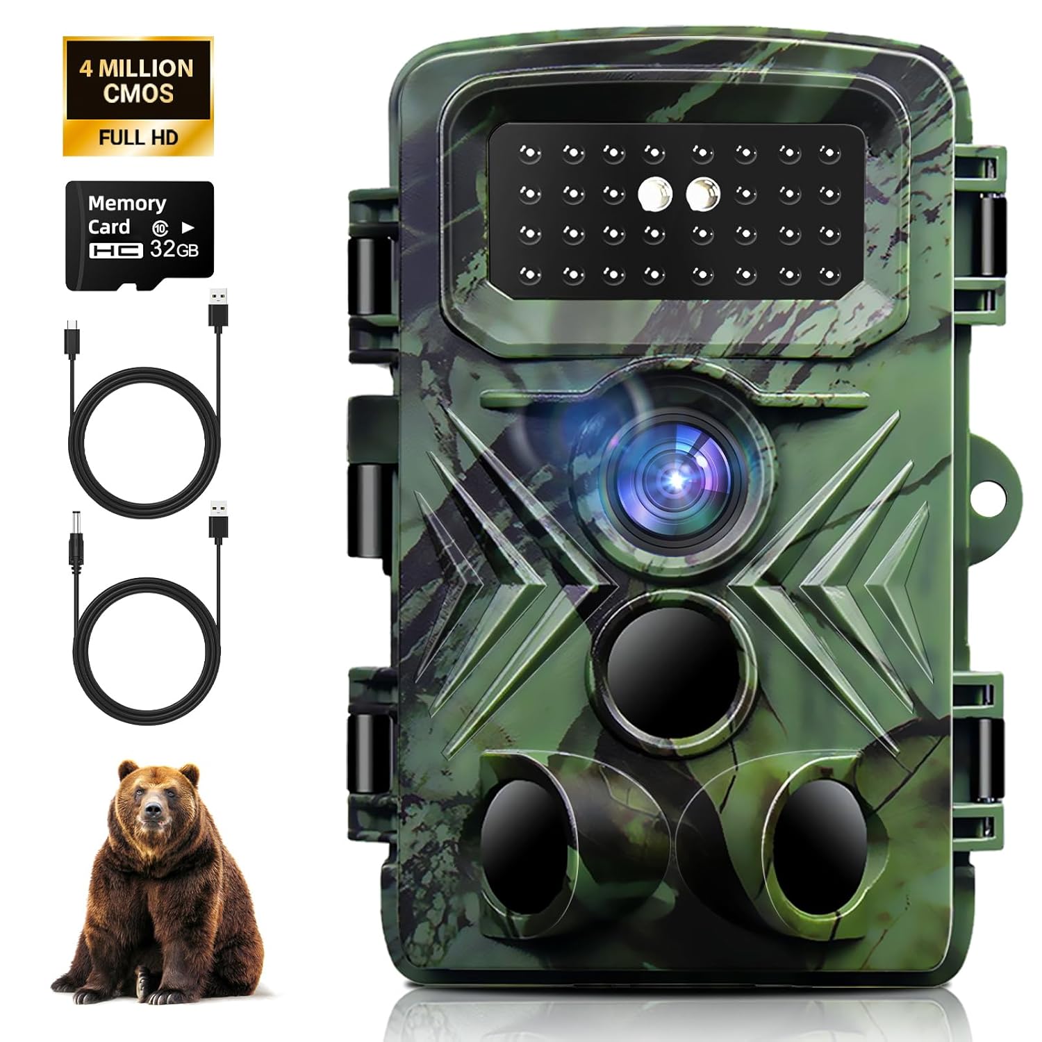 Amazon.com: XIYNBH Trail Camera, 4K 60MP Hunting Camera with Night ...
