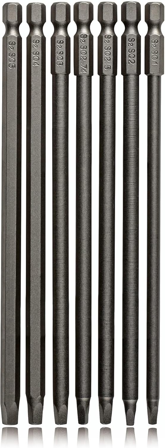 VESTTIO Square Head Screwdriver Bit Set 7PCS SQ1 SQ2 SQ2.5 SQ2.74 SQ3 ...