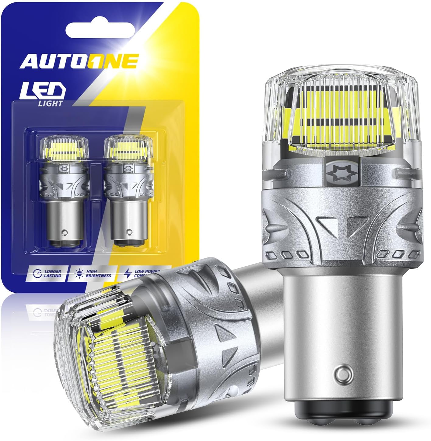 Amazon.com: AUTOONE Upgraded 1157 LED Bulb White, 500% Super Bright ...