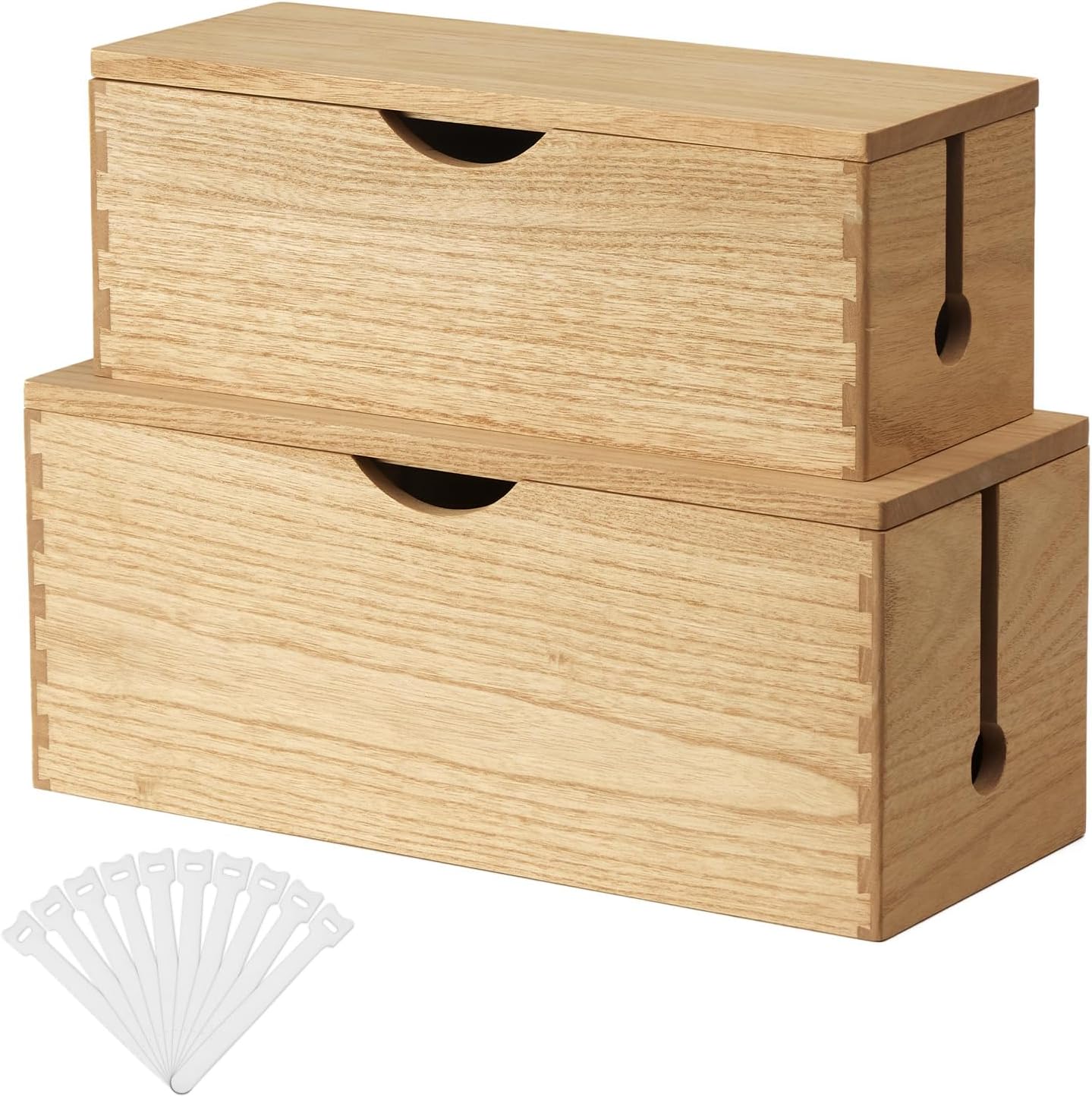 Amazon.com: Changsuo Cable Management Box Wooden Cord Organizer Box for ...