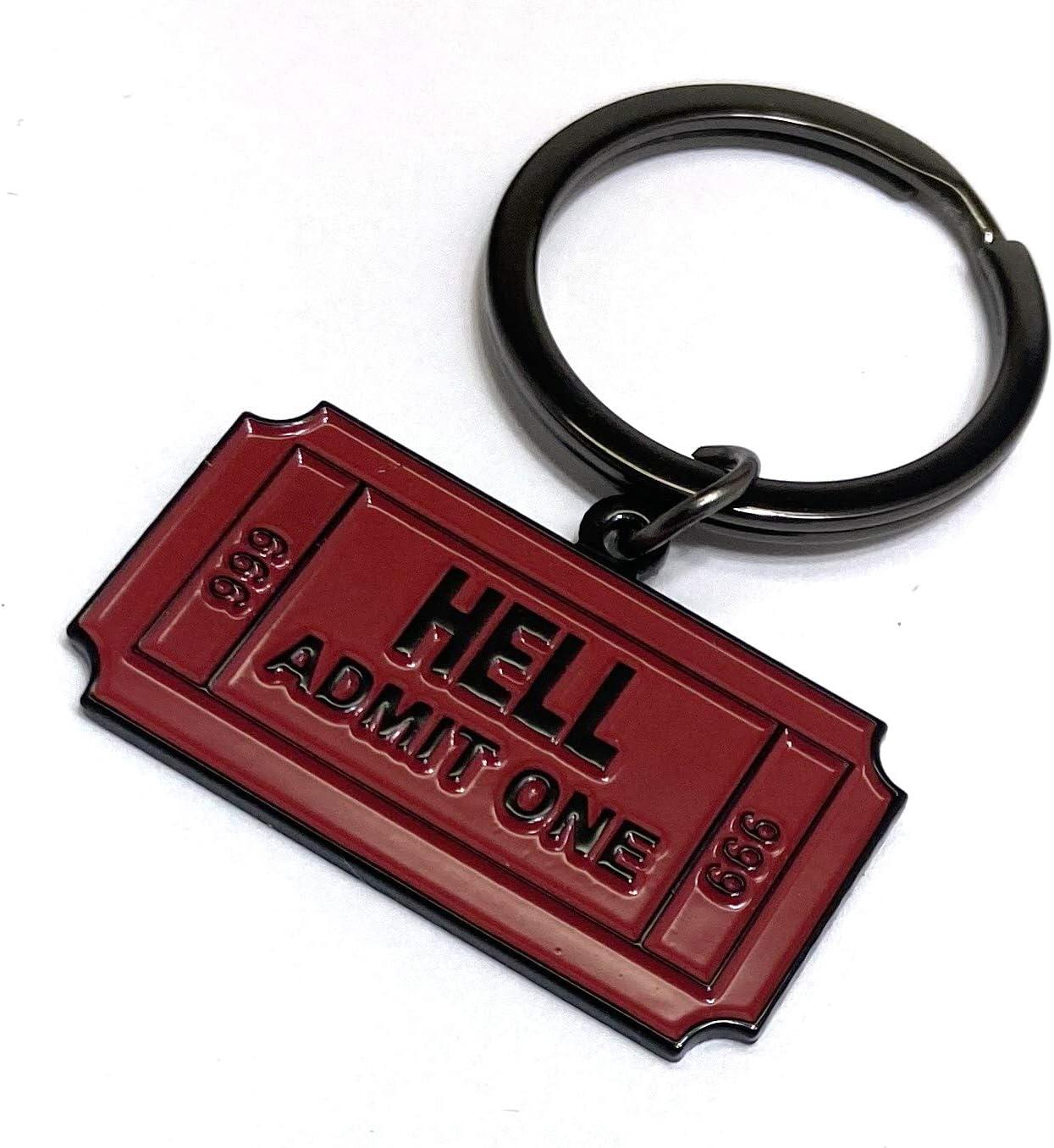 Amazon.com: Milk Mug Designs Ticket to Hell Admit One 666 Enamel Key ...