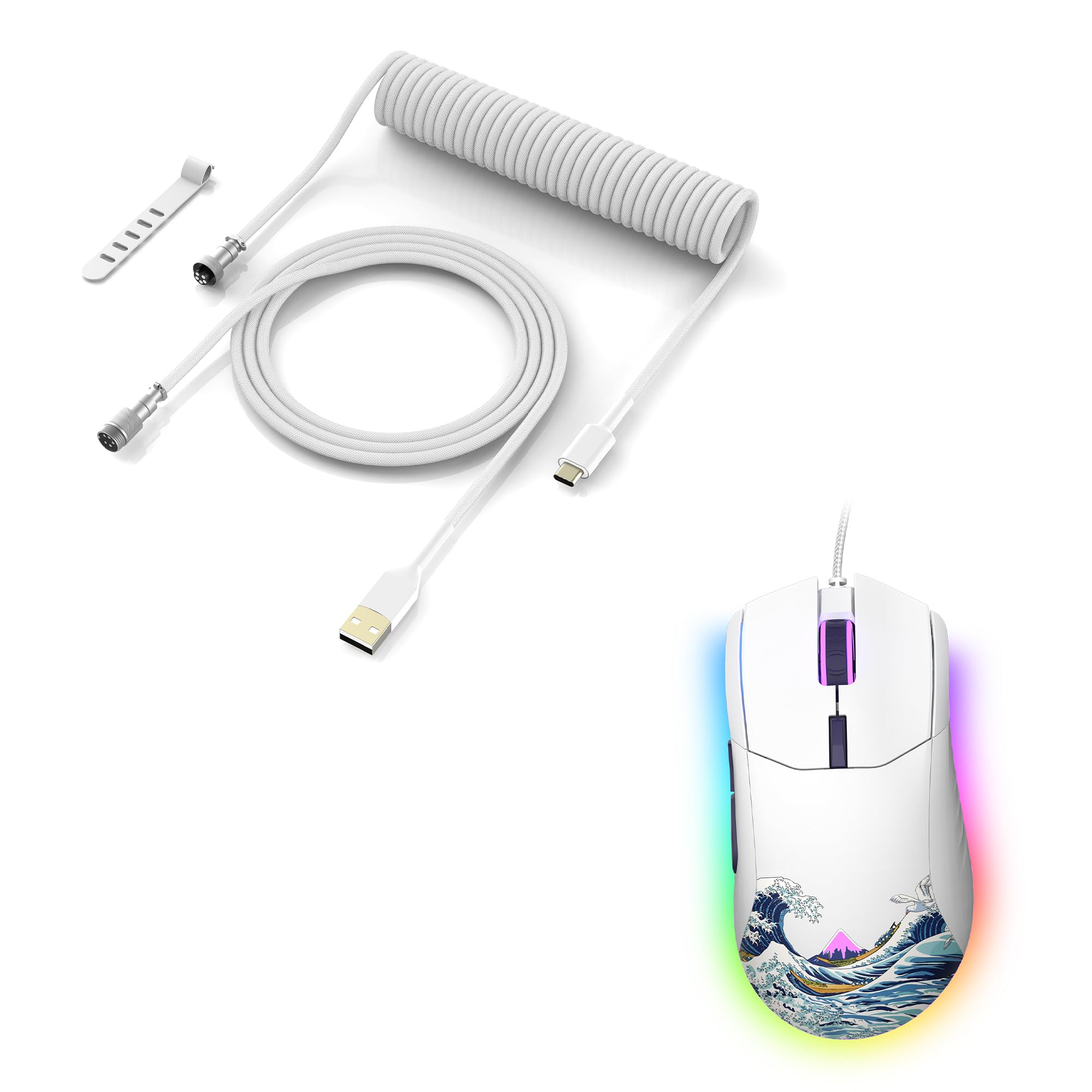 Amazon.com: Womier Coiled Keyboard Cable - Detachable Aviator Coiled ...