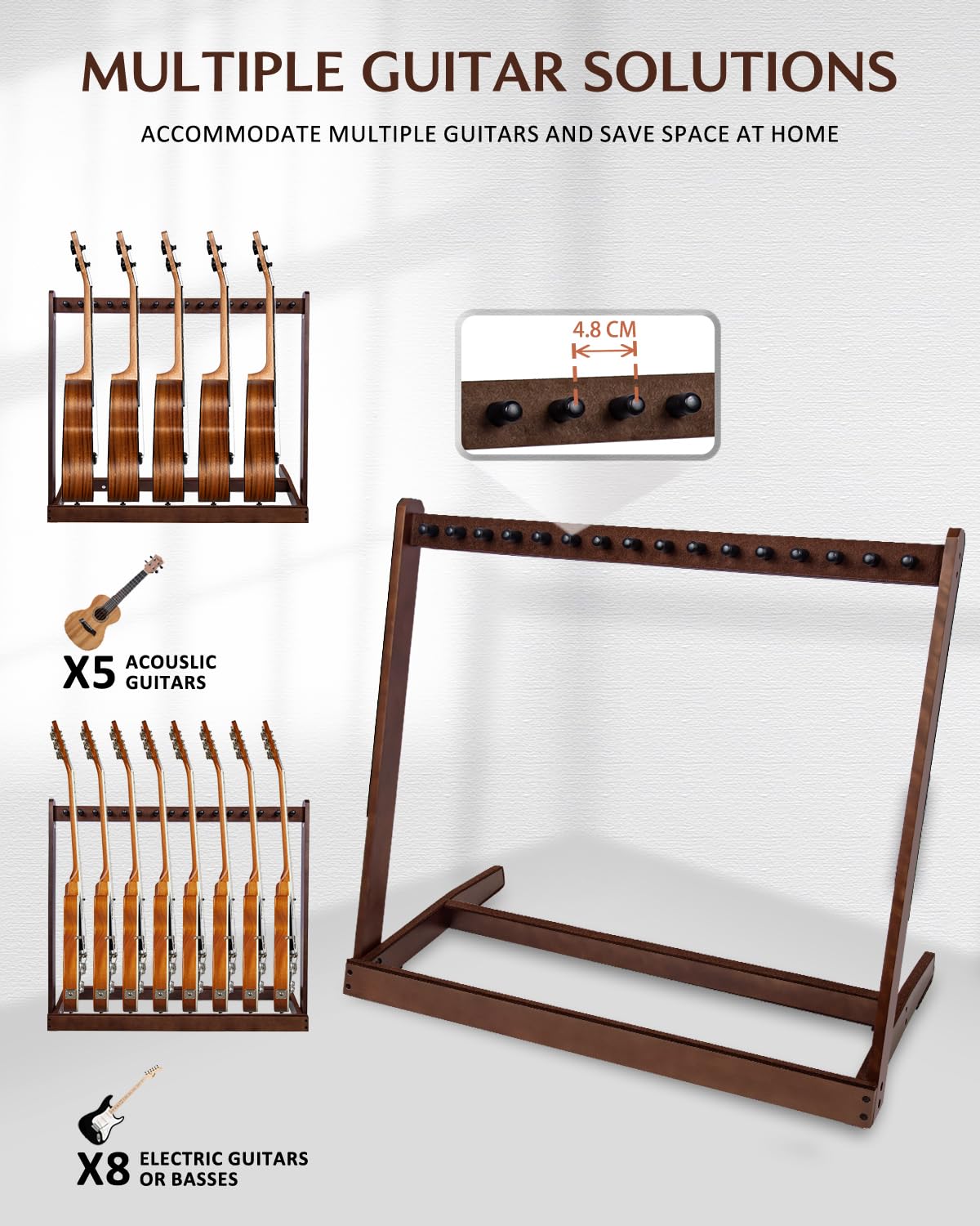 Snapklik.com : STRICH Guitar Stand For Multiple Guitars, Padded Multi ...