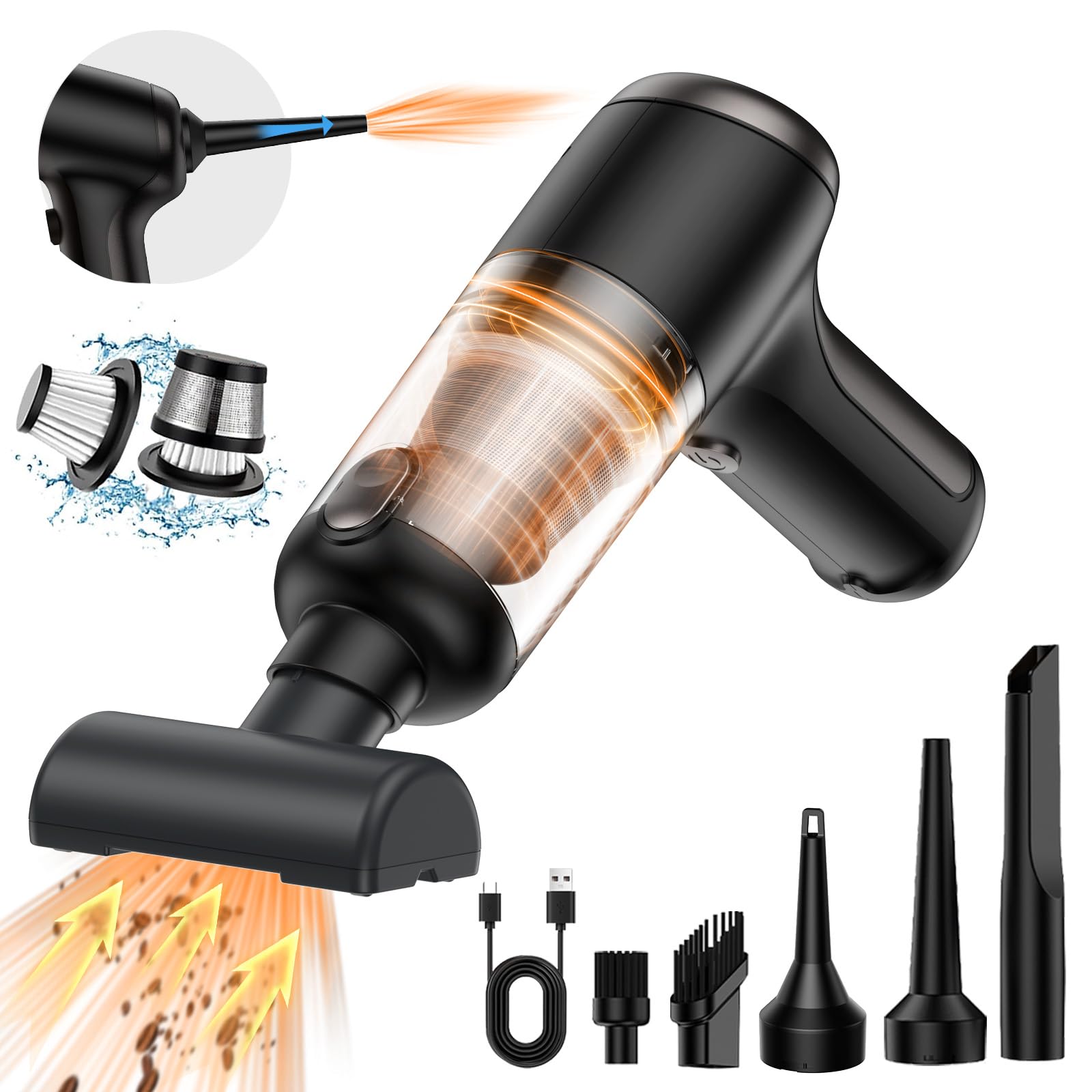 Amazon.com: Mini Cordless Handheld Car Vacuum Cleaner/Air Duster/Blower ...