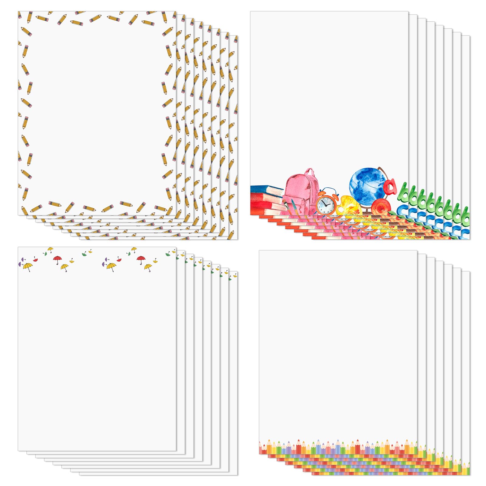 Buy Sabary 160 Sheets Back to School Paper Stationery 8.5'' x 11 ...