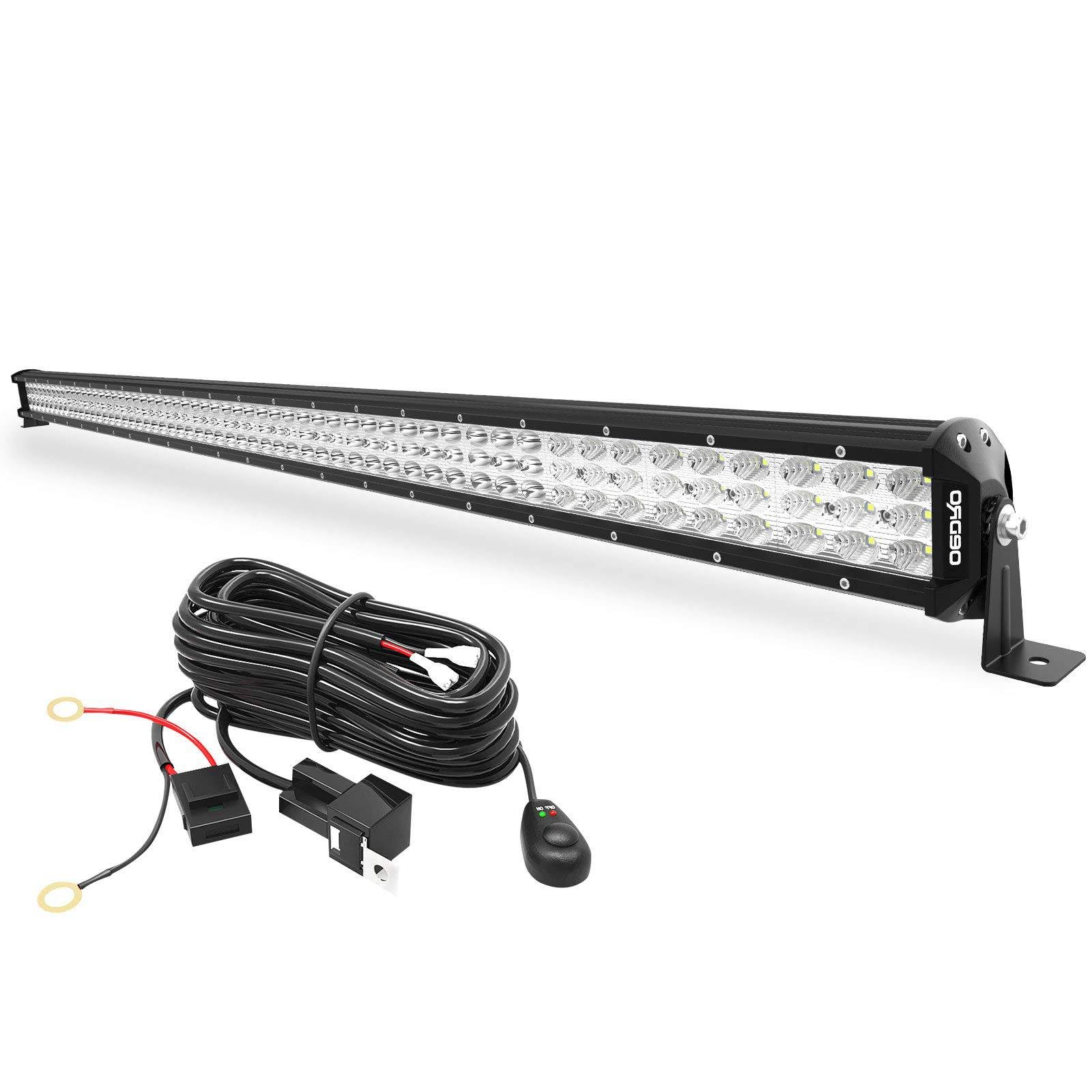 Amazon.com: OEDRO LED Light Bar 52 Inch 818W with Wiring Harness Tri ...