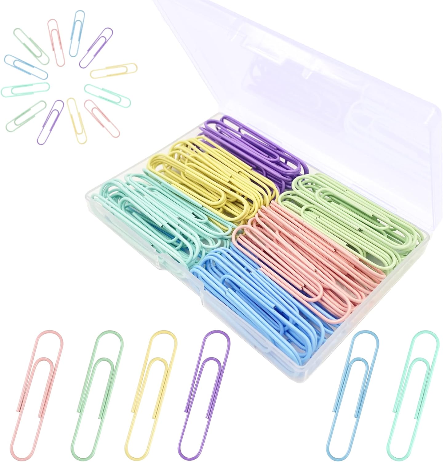 Amazon.com : Paper Clips Large Paper Clips 2 Inch (50mm) 100Pcs, PVC ...