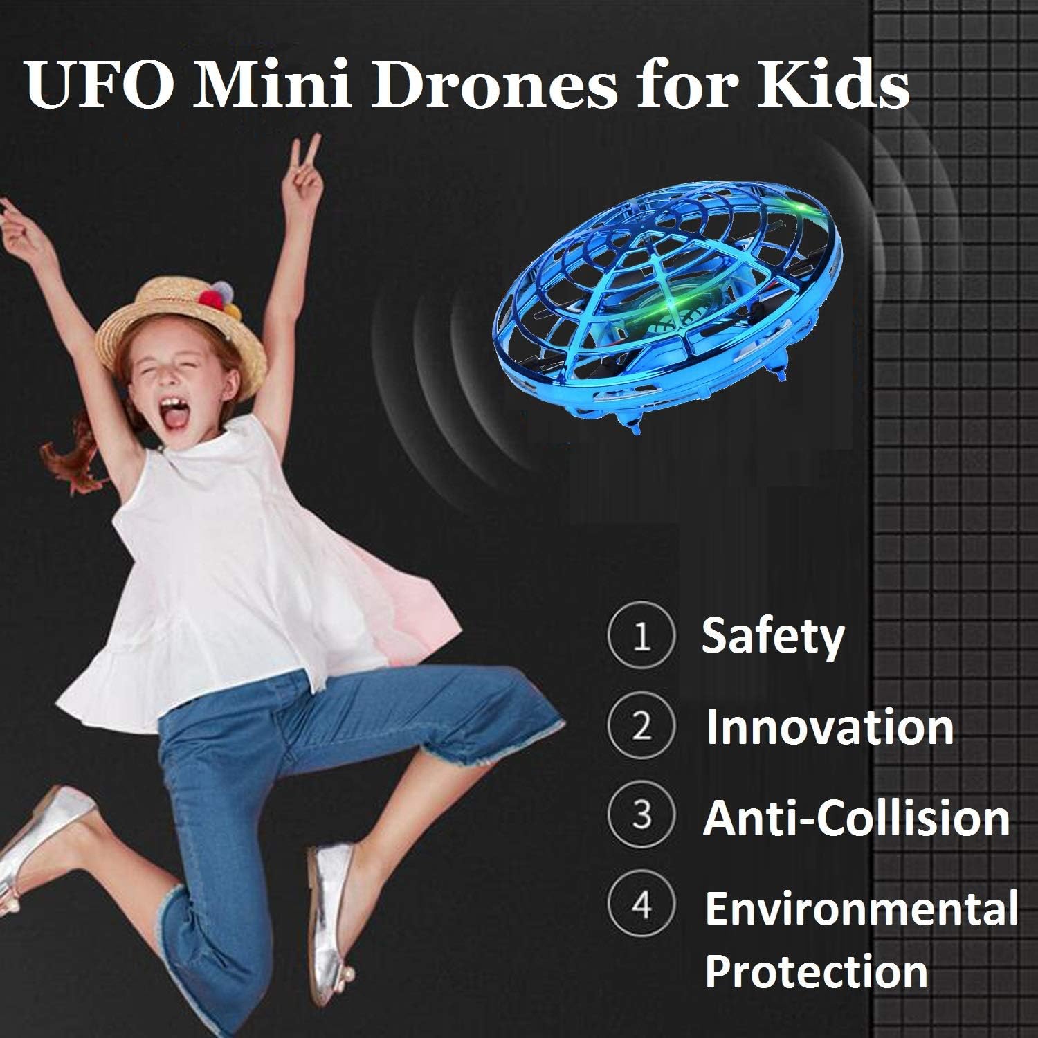 WALLE Drones for Kids Boys Flying Toys Mini Hand Drones Toy with LED ...