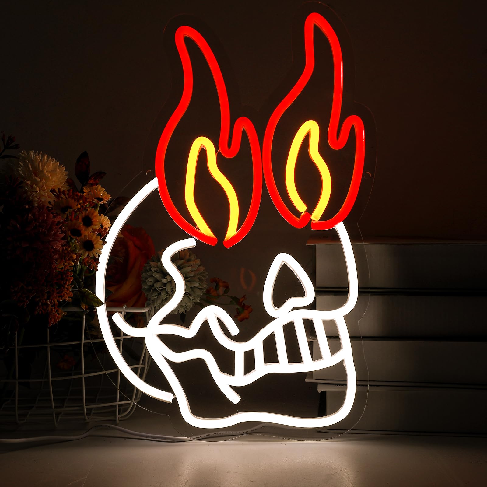 Amazon.com : Skull Neon Signs for Bedroom Dimmable Neon Halloween Sign ...
