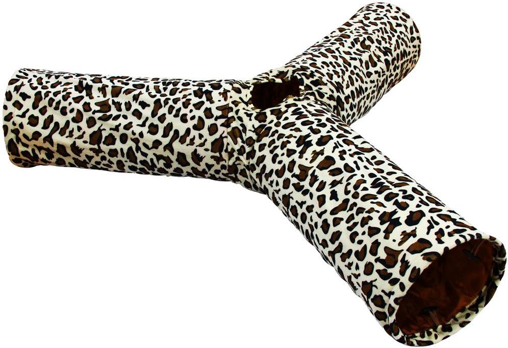 Amazon.com : Cat Tunnel Leopard Crinkle Kitten Play Toy, Collapsible ...