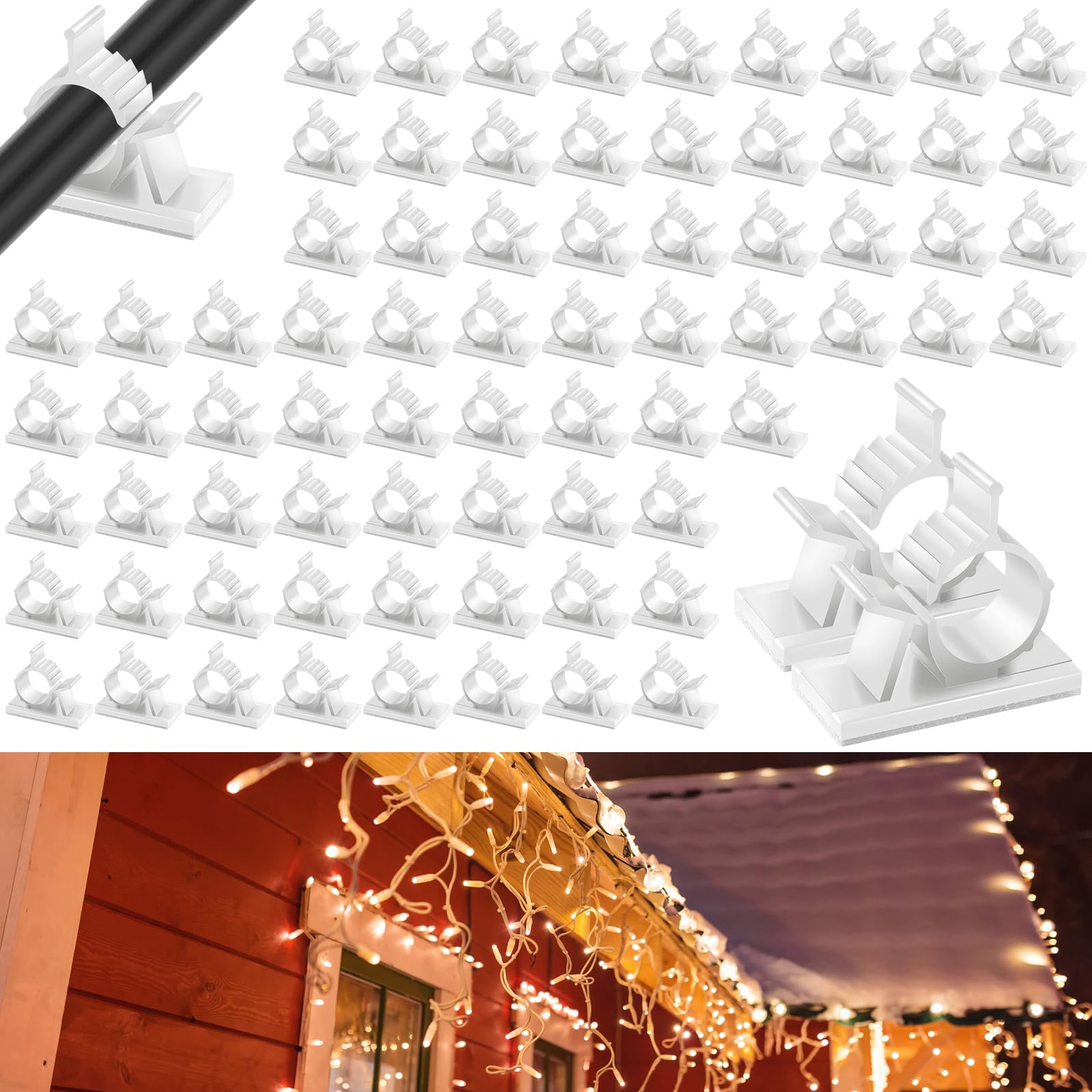 Amazon.com: 50 Pcs Christmas Outdoor Light Clips for String Lights ...