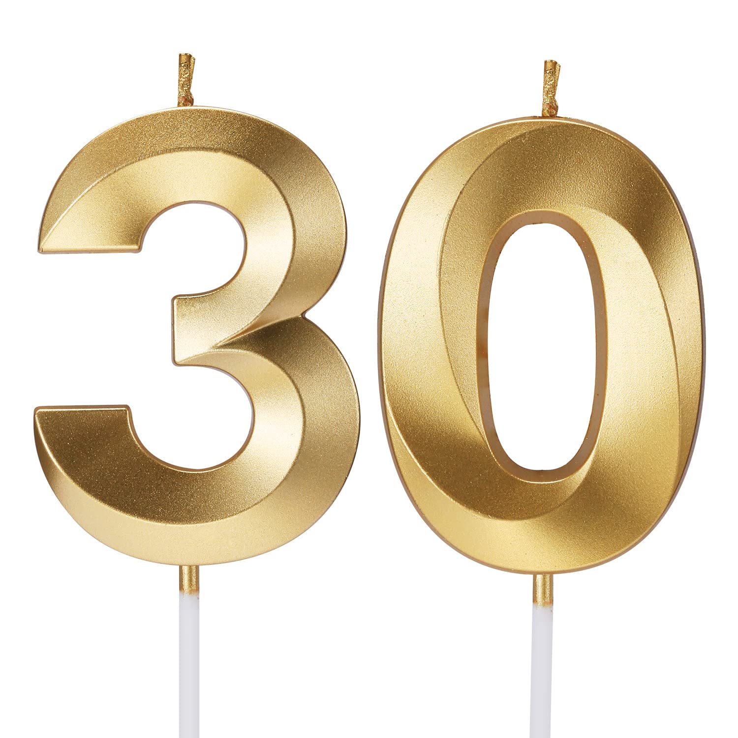 Amazon.com: Jumochi 30th Birthday Candles for Cakes Numbers Candle ...